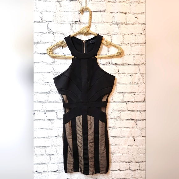 Privy Dresses Privy Bodycon Black Halter Mini Dress Womens Small